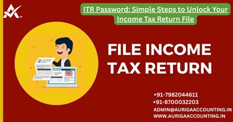Itr Password Simple Steps To Unlock Your Income Tax Return File Auriga Accounting Private Limited