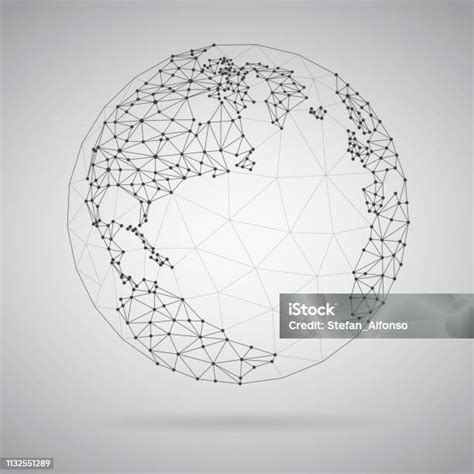 낮은 다각형 지구 그림입니다 행성 어두운 파란색 배경에 선으로 만든 지구본에 대한 스톡 벡터 아트 및 기타 이미지 지구본 와이어 프레임 모델 행성 Istock