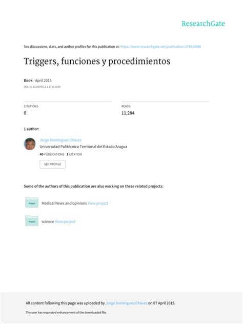 libro triggers funciones y procedimientos almacenados descargar