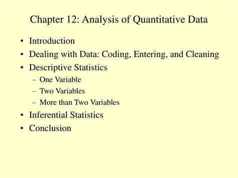 Ppt Chapter 12 Analysis Of Quantitative Data Powerpoint Presentation