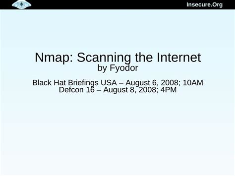 PDF Nmap Scanning The Internet Black Hat Briefings Nmap Scanning The Internet By Fyodor