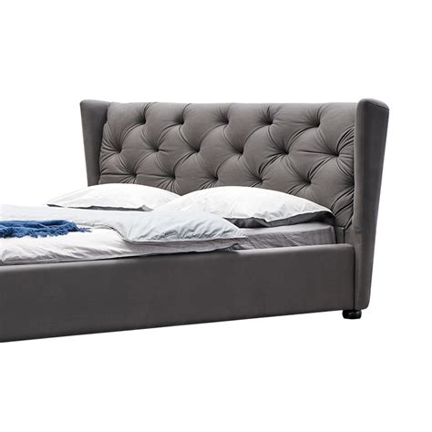 Poesy诗歌家具意式轻奢布艺床1 8米北欧极简床主卧双人大床软包床 虎窝淘