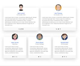 Bootstrap Snippet Team Members Cards