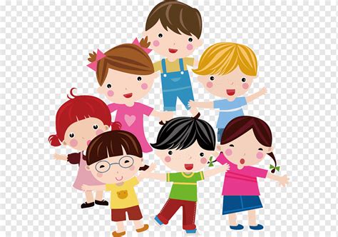 어린이 만화 일러스트 어린이 평면 장식 요소 사람들 우정 유아 Png Pngwing