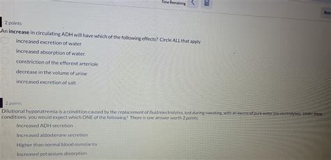 Solved Time Remaining Retu 2 Points An Increase In