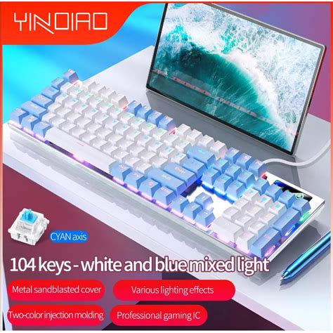 Pink Girl Cute Backlight LED Gaming Keyboard Mechanical Blue RED Switch Keybord 87 104 Key Board