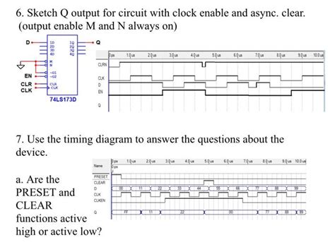 Solved 6 Sketch Q Output For Circuit With Clock Enable And