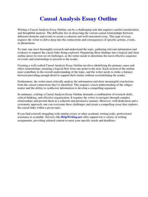 Causal Analysis Essay Outline Pdf Ancient Egypt Essays