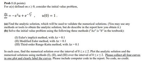 Solved Prob 1 6 Points For U X Defined On X 0 Consider Chegg Com