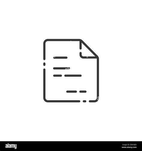 Text Document Thin Line Icon Paper With Content Invoice Isolated Outline Commerce Vector