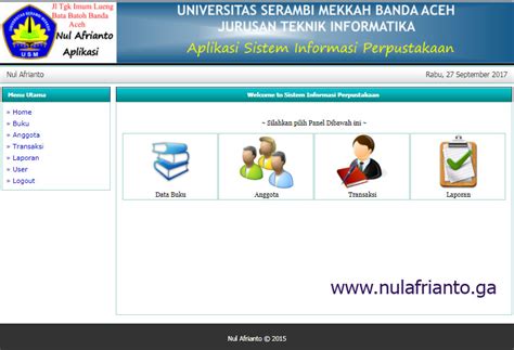 Aplikasi Sistem Informasi Perpustakaan Berbasis Web Php Mysql ~ Nul
