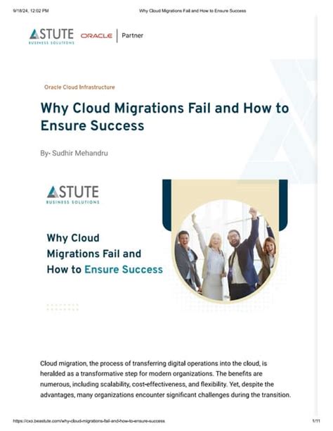 Why Cloud Migrations Fail And How To Ensure Successpdf