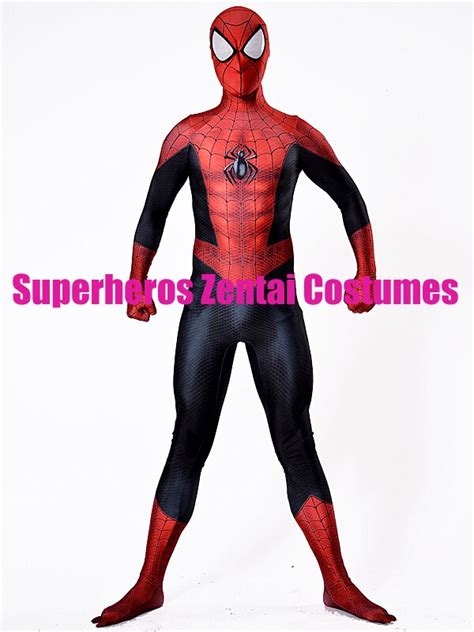 2017 최신 궁극적 인 스파이더 맨 의상 3d 인쇄 스판덱스 코스프레 할로윈 스파이더 맨 슈퍼 히어로 의상 Fullbody Zentai Suitzentai Suit