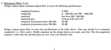 video solution bandpass filter [3pts] design a linear phase bandpass