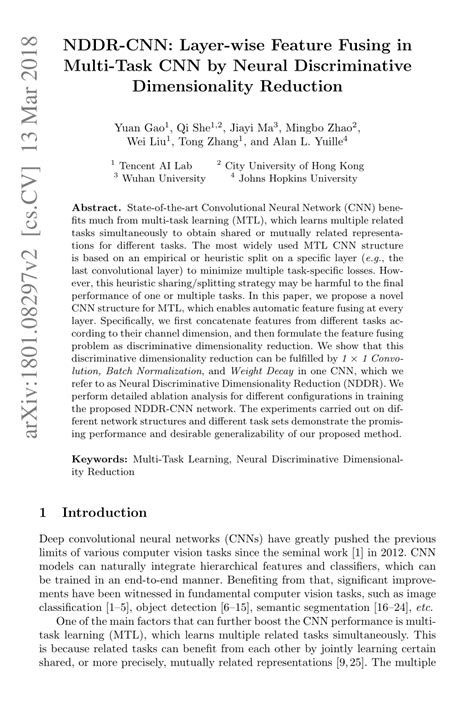 Pdf Nddr Cnn Layer Wise Feature Fusing In Multi Task Cnn By Neural