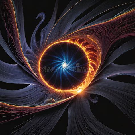 Fractal Illustration Abstract View Of Solar Energy Interaction Of Open And Closed Magnetic