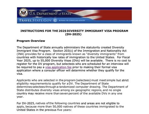 Visa Lottery 2025 Important Enrollment Guide