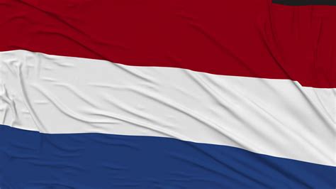 Netherlands Flag Cloth Removing From Screen Intro 3d Rendering Chroma Key Luma Matte