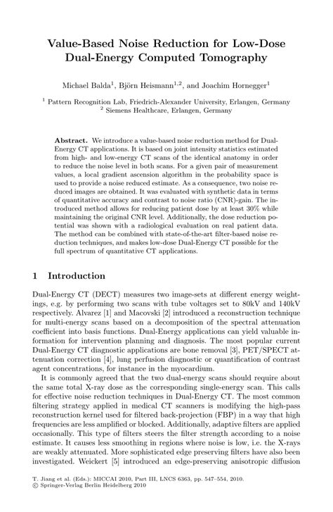 Pdf Value Based Noise Reduction For Low Dose Dual Energy Computed Tomography