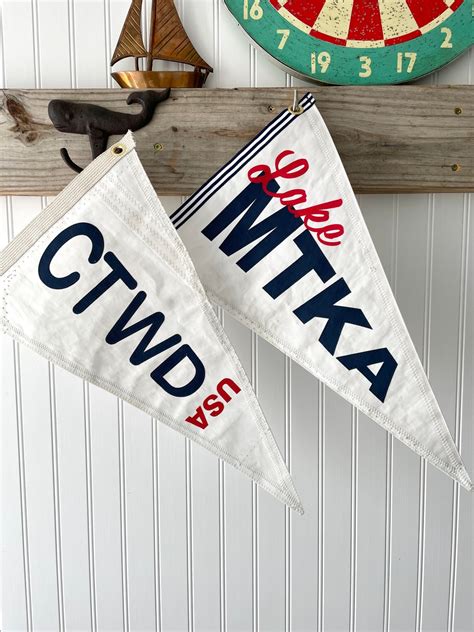 Custom Boat Pennant Upcycled Sailcloth Nautical Flag Etsy