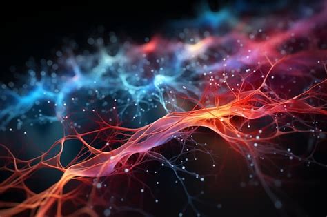 Premium Ai Image Red And Blue Lines Intricately Map The Human Brains Neural Network