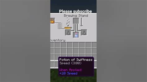 How To Make Speed 2 Potions In Minecraft Youtubeshorts Minecraft Tutorial Viral Youtube