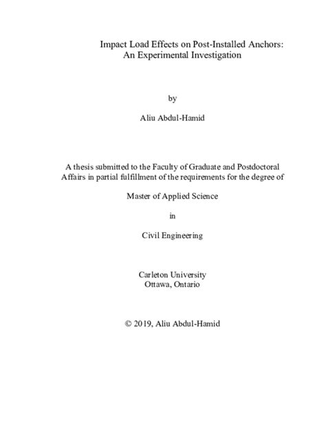 Pdf Dynamic Performance Of Post Installed Anchors