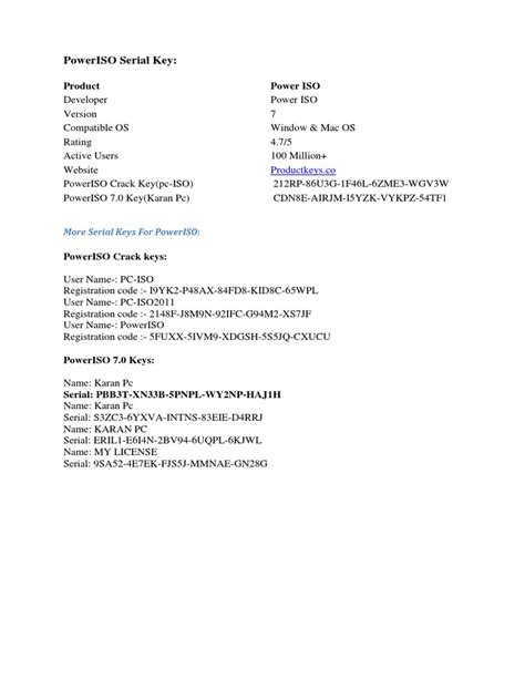 Poweriso Serial Key Pdf