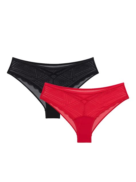 Adored By Adore Me Womens Tessa Geo Lace Cheeky Underwear 2 Pack