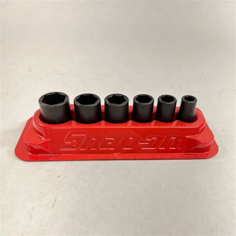 Snap On 6 Pc 1 4 Drive 6 Point Sae Flank Drive Shallow Impact Socket Set 1 4 9 16 106imtm
