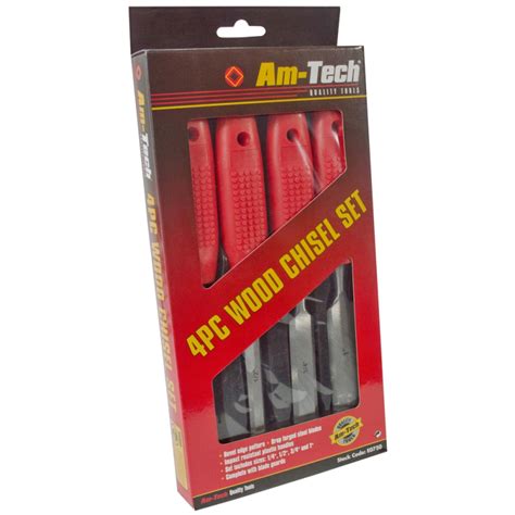 Amtech 4pc Wood Chisel Set Plastic Handle Mark Up Wholesale