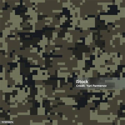 디지털 카모 매끄러운 위장 패턴 밀리터리 모던 한 감촉 녹색과 검은 색 숲 색상입니다 벡터 직물 섬유 인쇄 Militarism에 대한 스톡 벡터 아트 및 기타 이미지