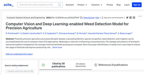 Computer Vision And Deep Learning Enabled Weed Detection Model For Precision Agriculture