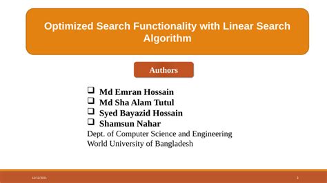 Pdf Optimized Search Functionality With Linear Search Algorithm
