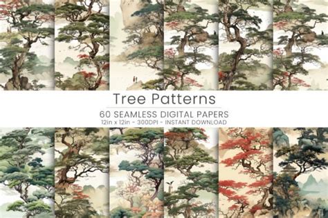 Tree Pattern Digital Paper Graphic By Mettodigitalpaperart · Creative