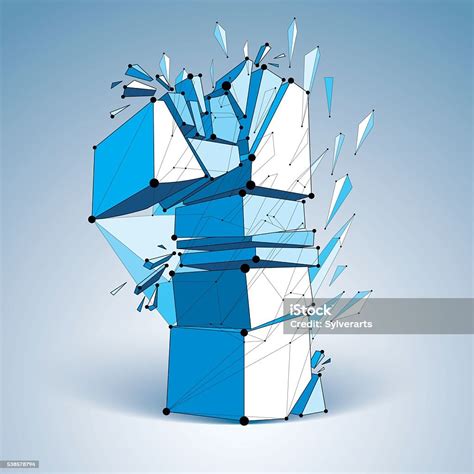 추상적임 3d 연마 블루 번호 1에 연결된 블랙힐스 운항선 1에 대한 스톡 벡터 아트 및 기타 이미지 1 3차원 형태 금융 수치 Istock