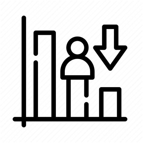Stats Decreasing Down Arrow Statistics Graph Icon Download On Iconfinder
