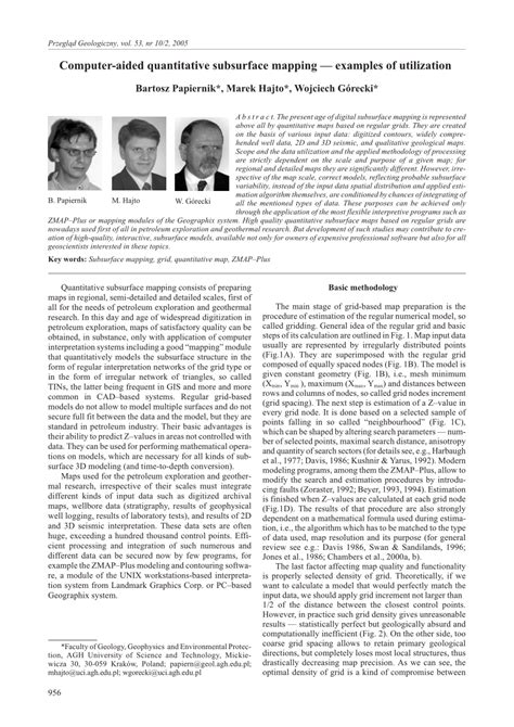 Pdf Computer Aided Quantitative Subsurface Mapping Examples Of