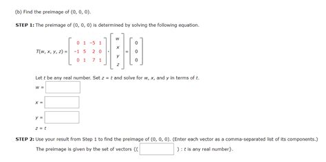 Solved B Find The Preimage Of Solving The Chegg Com