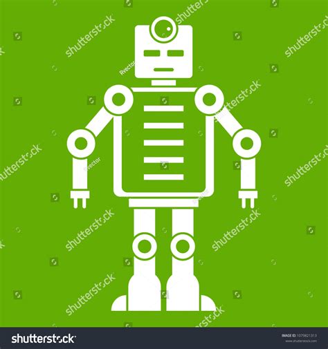 Artificial Intelligence Robot Icon White Isolated Stock Illustration 1079821313 Shutterstock
