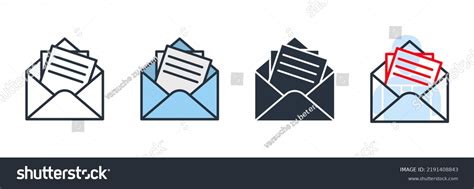Email Icon Logo Vector Illustration Envelope Stock Vector Royalty Free 2191408843 Shutterstock