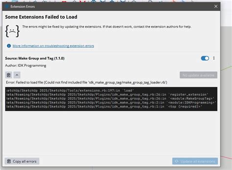 Idk Programming Make Group And Tag Extensions Sketchup Community