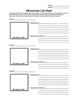 Microscope Lab Sheet By SheeSellsbabeStuff TPT