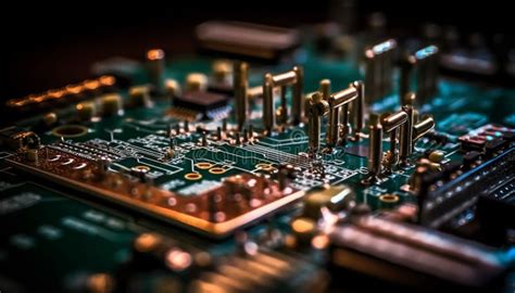 Abstract Computer Chip Pattern Showcases Futuristic Electronics Industry Complexity Generated By