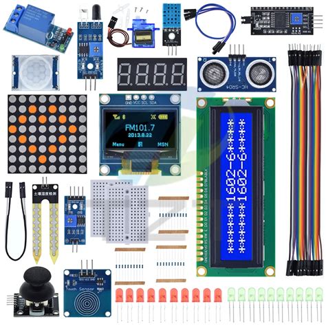 Uno R3 Kit Module Sensor With 0 96 Oled 1602 Lcd Display Relay Servo Motor Dht11