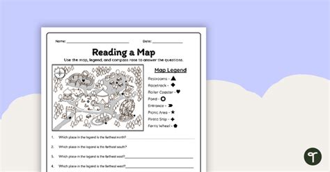 Reading A Map Worksheet Teach Starter Worksheets Library