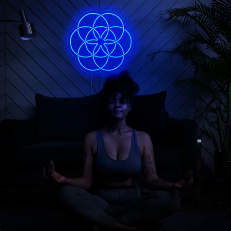 Flower Of Life Neon Sign Sacred Geometry Led Wall Art The Art Neon