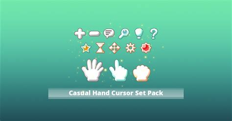 Casual Hand Cursor Set Pack 2d 아이콘 Unity Asset Store