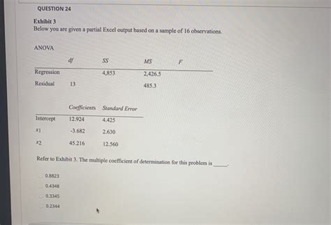 Solved Question 22 Exhibit 3 Below You Are Given A Partial