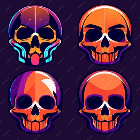 Premium Vector Skull Icons Four Eps Illustrations